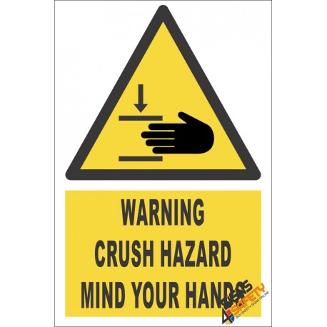 Nosa / SABS Hand Crush Hazard Warning Sign, Farm Signs South Africa