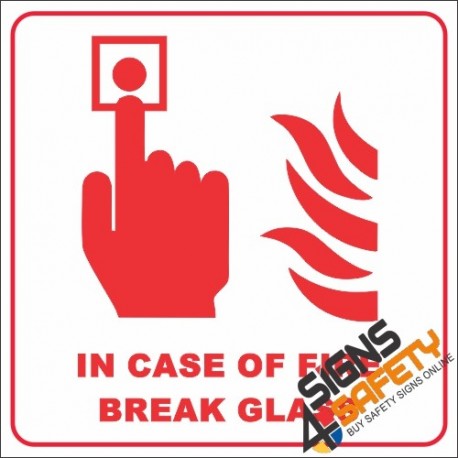 Nosa / SABS In Case Of Fire Break Glass Sign (FB12) Online South Africa