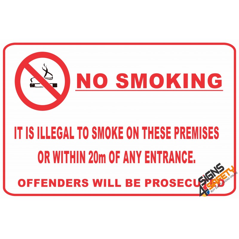 Nosa / SABS (NS24) No Smoking Within 20m Of Entrance Sign