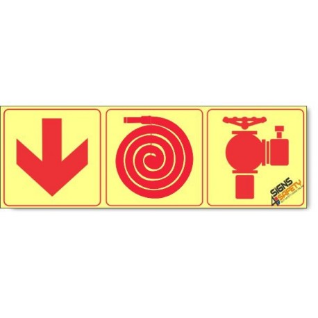 Fire Hydrant / Fire Hose / Arrow Down, Photoluminescent, (Glow in the ...