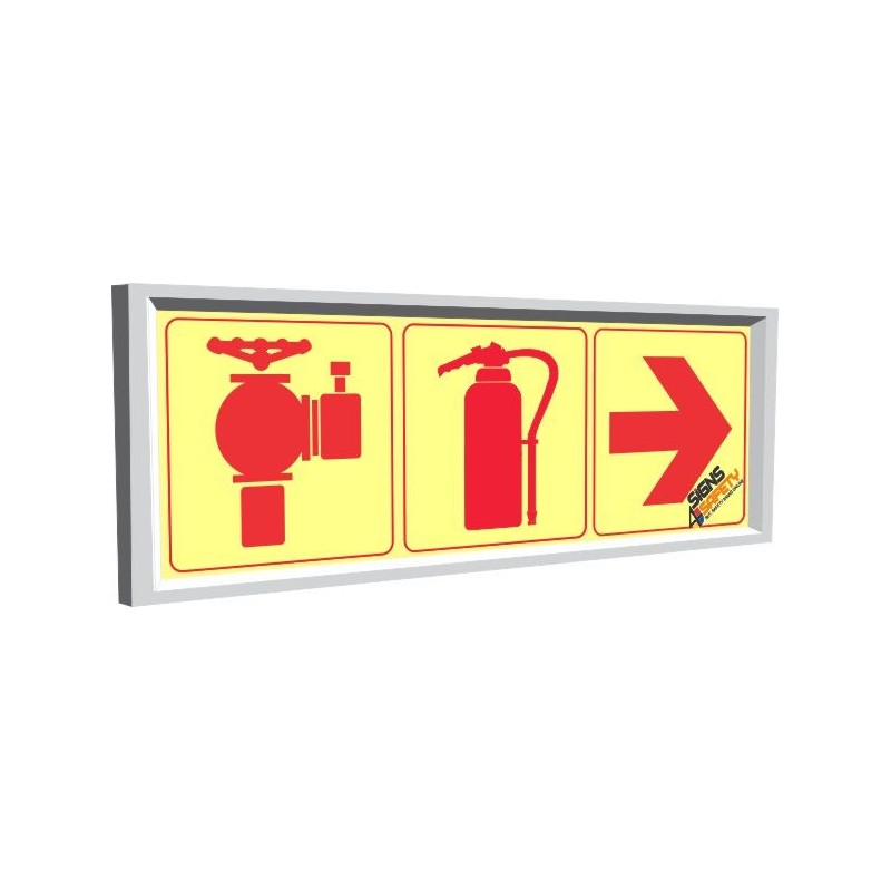 Fire Hydrant/Fire Extinguisher/Arrow Right, Photoluminescent, (Glow in ...