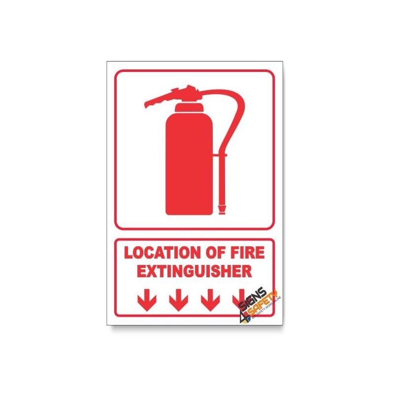 Nosa / SABS Fire Extinguisher, Arrow Down, Descriptive Safety Sign (FB2 ...