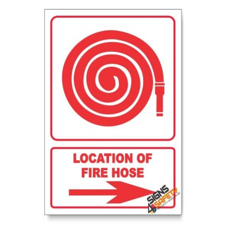 Nosa / SABS Fire Hose, Arrow Right, Descriptive Safety Sign (FB3/D2 ...