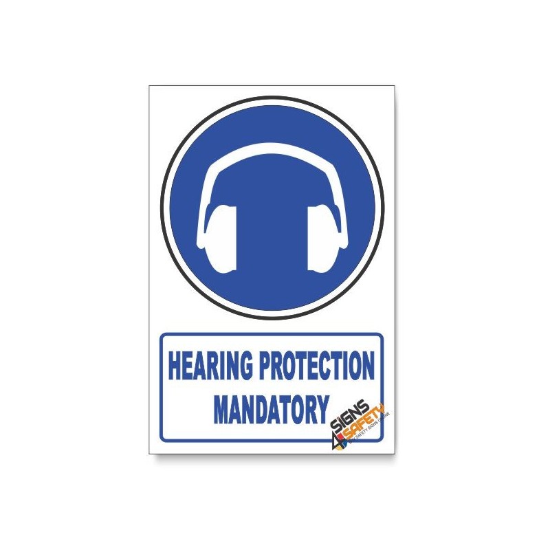 Nosa / SABS (MV4/D1) Hearing Protection, Descriptive Safety Sign (MV4 ...