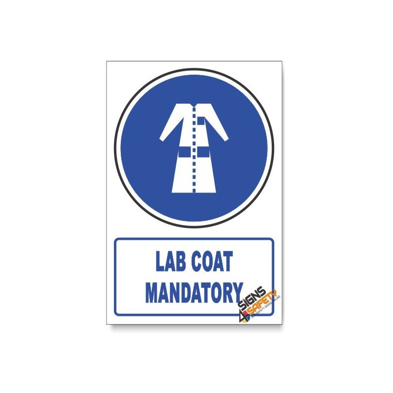 Nosa / SABS (MV21/D1) Lab Coat Mandatory, Descriptive Safety Sign (MV21 ...