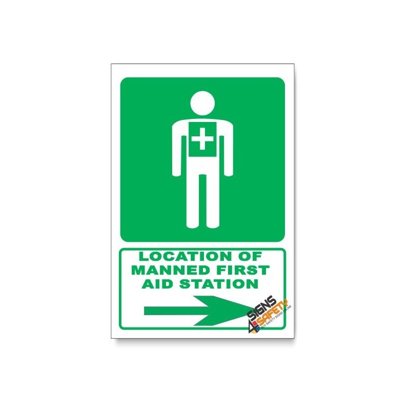 Nosa / SABS (GA5/D2) Manned First Aid Station Sign, Arrow Right ...