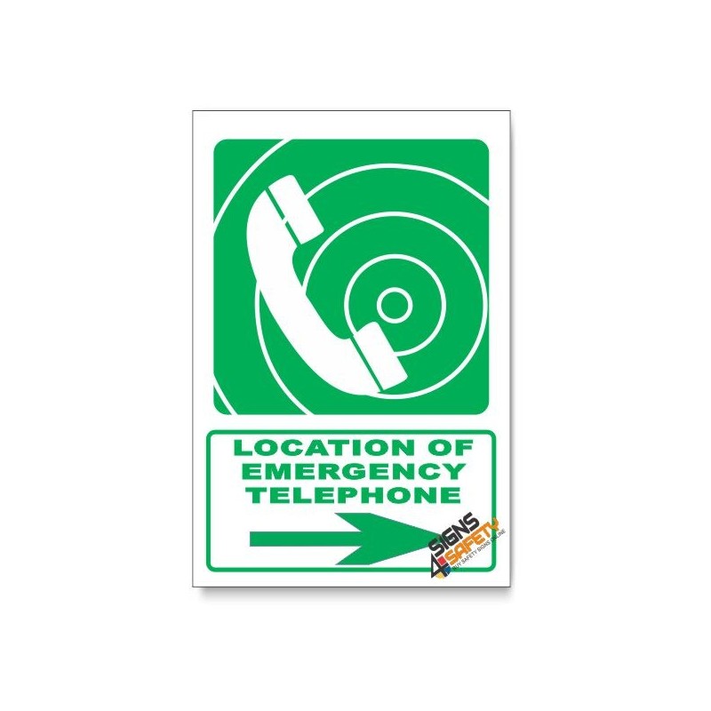 Nosa / SABS (GA15/D2) Emergency Telephone Sign, Arrow Right ...