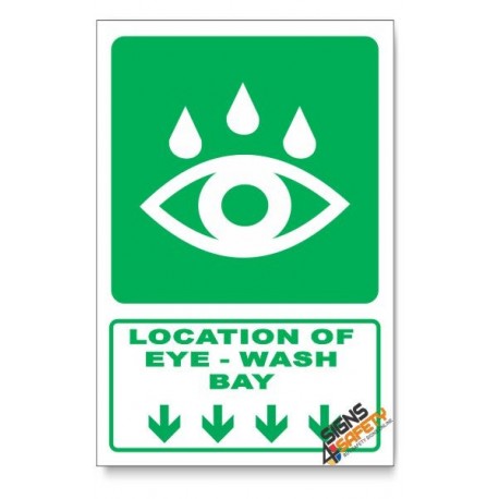 Nosa / SABS (GA19/D1) Eye-Wash Bay Sign, Arrow Down, Descriptive Safety ...