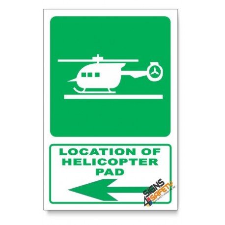 Nosa / SABS (GA28/D3) Helicopter Pad Sign, Arrow Left, Descriptive ...