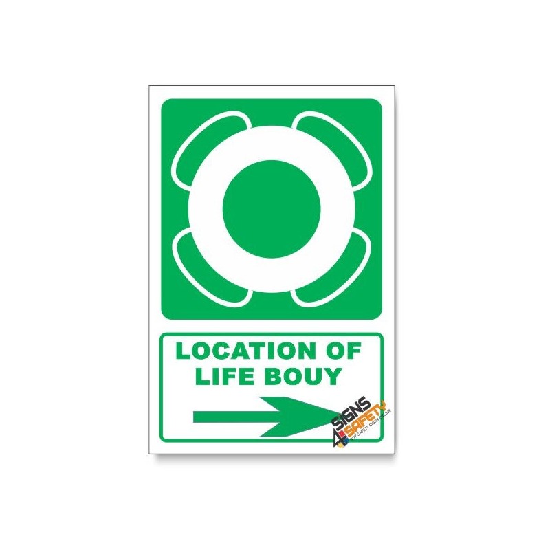 Nosa / SABS (GA30/D2) Life Bouy Sign, Arrow Right, Descriptive Safety ...