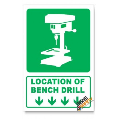 Nosa / SABS (IN2/D1) Bench Drill Sign, Arrow Down, Descriptive Safety ...