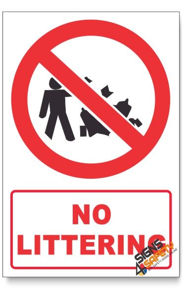 No Littering Road Sign