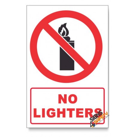 Nosa / SABS No Lighters Prohibited Descriptive Safety Sign (PV26/D1 ...