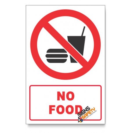 Nosa / SABS No Food Prohibited Descriptive Safety Sign (PR9/D1) Online ...