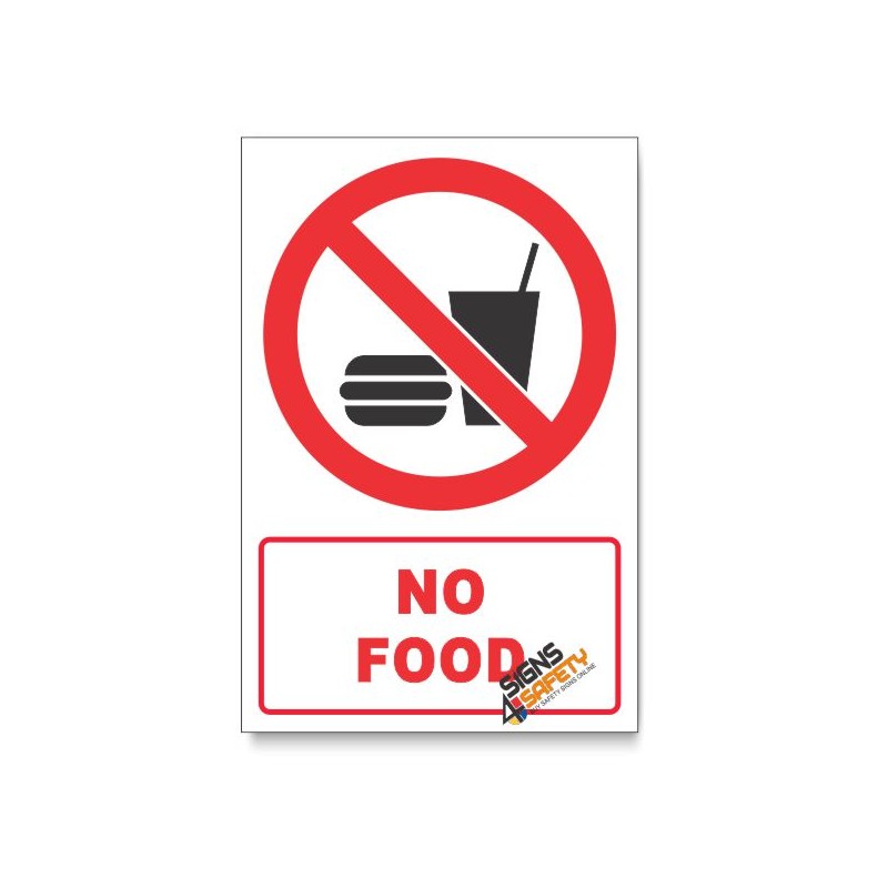 Nosa / SABS No Food Prohibited Descriptive Safety Sign (PR9/D1) Online ...
