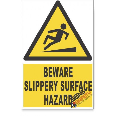 Nosa / SABS Slippery Walking Surface, Beware Hazard Descriptive Safety ...