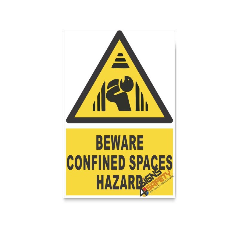 Nosa / SABS Confined Space, Beware Hazard Descriptive Safety Sign ...