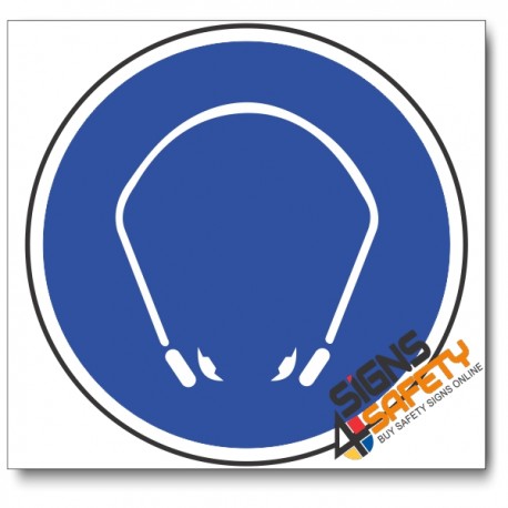 Ear Plug Sign Hearing Protection Required In This Area Sign
