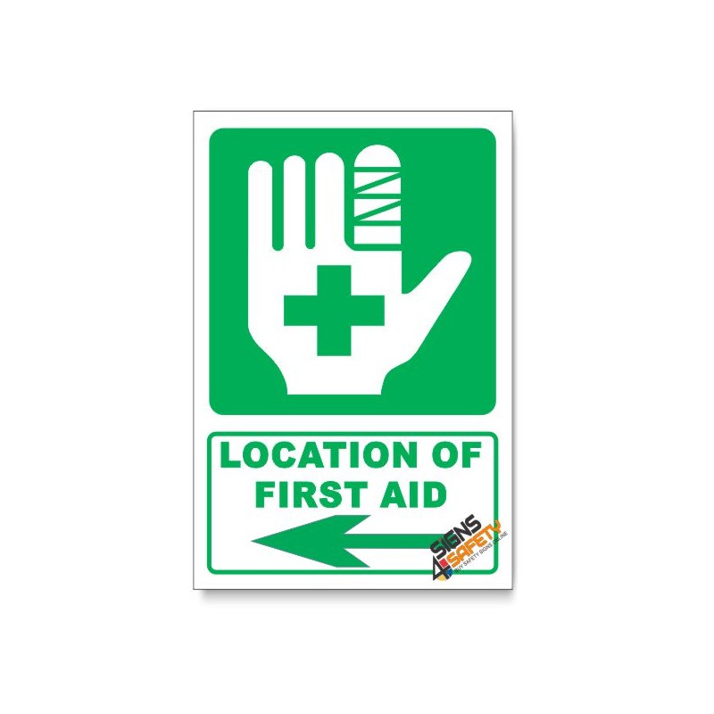 Nosa / SABS (IN7/D3) First Aid Sign, Arrow Left, Descriptive Safety ...