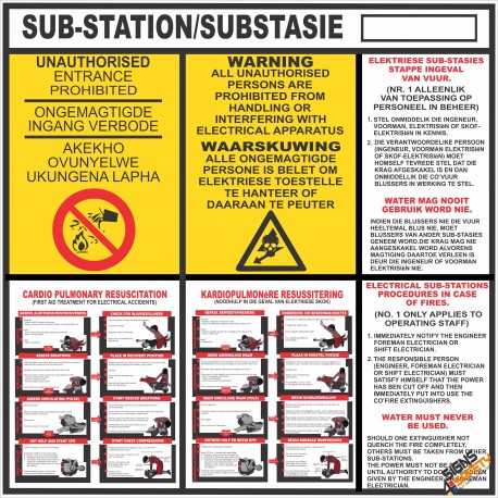 Nosa / SABS (E25) (ES2) Electrical Sub-Station / Substasie Sign