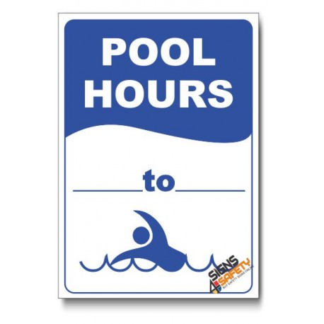 Nosa / SABS Pool Hours Sign, On-line South Africa,