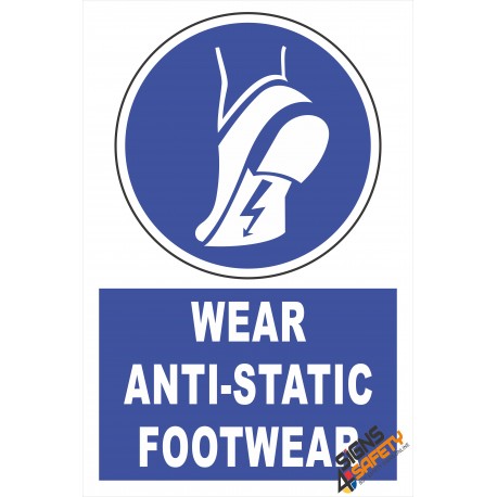 Nosa / SABS (EM7) Mandatory Wear Anti-Static Footwear Electrical Sign