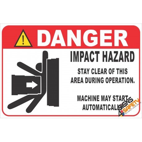 Nosa / SABS (FM51) Danger / Impact Hazard Safety Sign