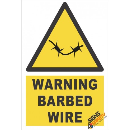 Nosa / SABS Barbed Wire Warning Sign, Farm Signs South Africa